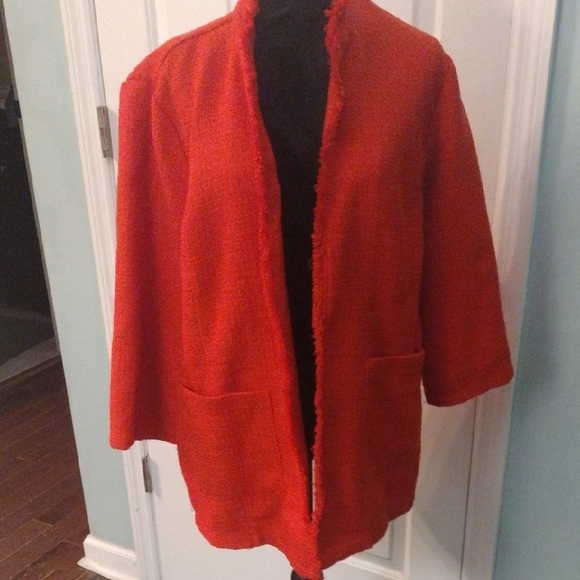 Chico's | Sweaters | Chicos Vibrant Red Openfront Cardigan | Poshmark